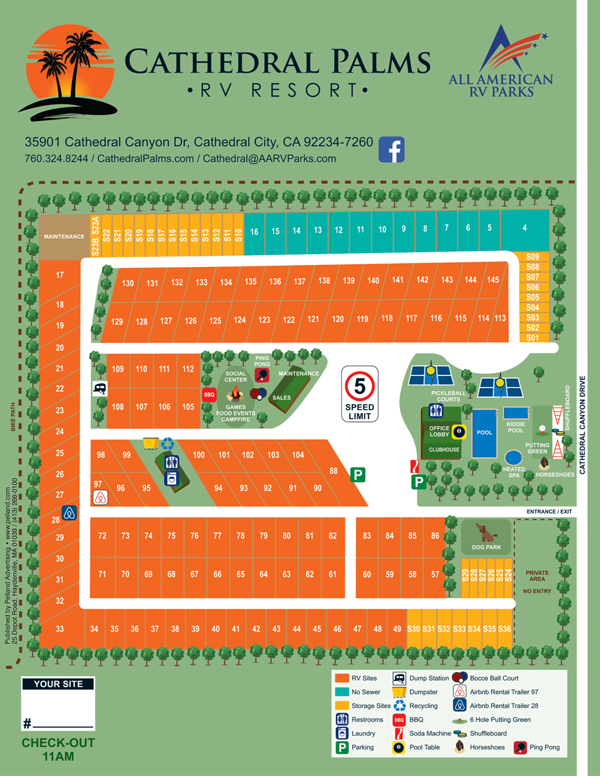 Resort Map & Rules – Cathedral Palms RV Resort