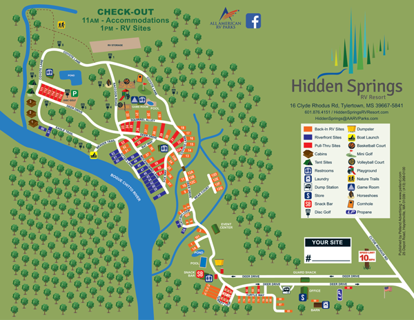 Resort Map & Rules – Hidden Springs RV Resort